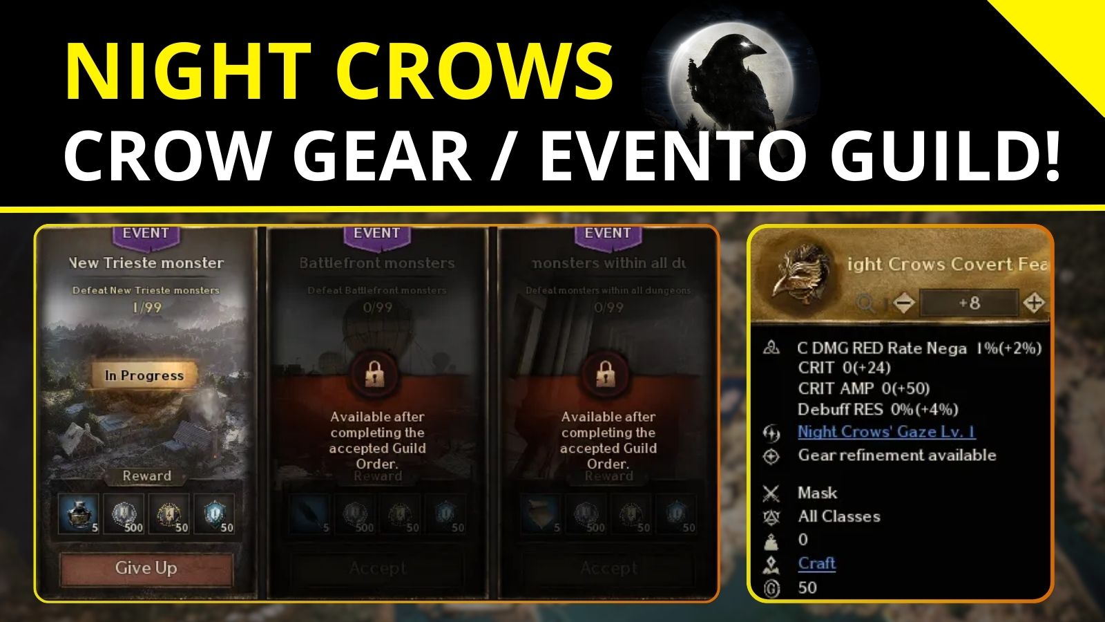 Night Crows: Novo Equipamento Night Crows Mask e Eventos de Guild na ...